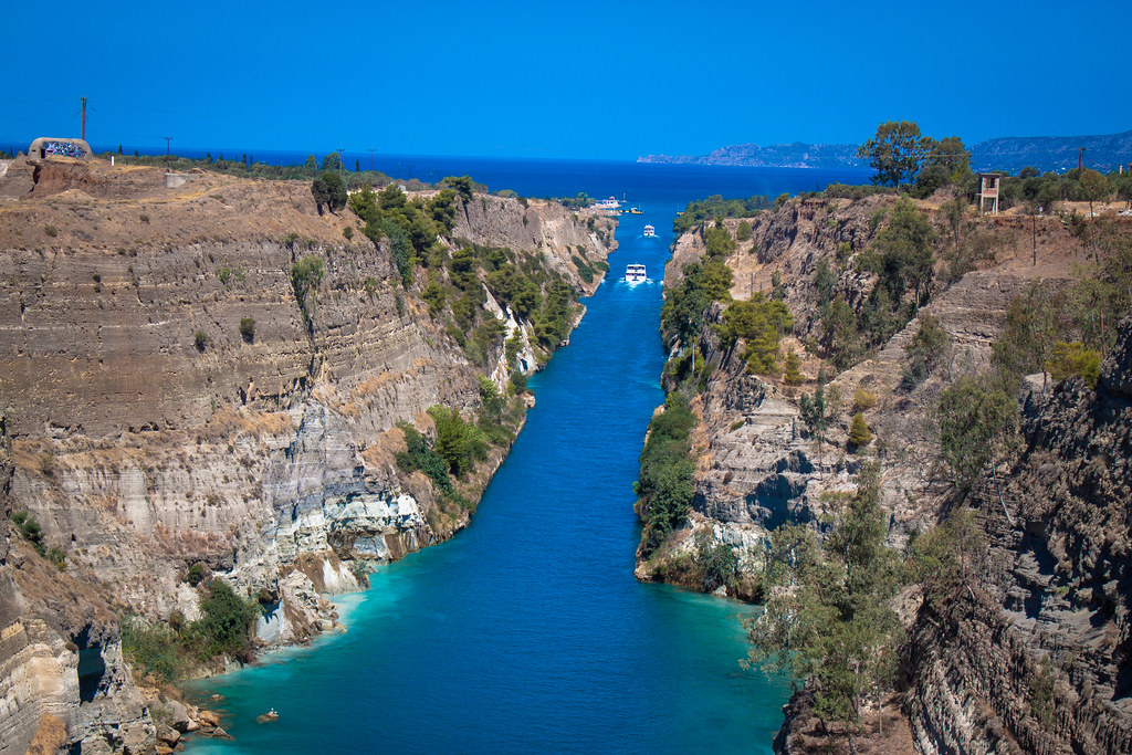 Corinth Canal - Connects Gulf of Corinth to the Saronic Gulf
