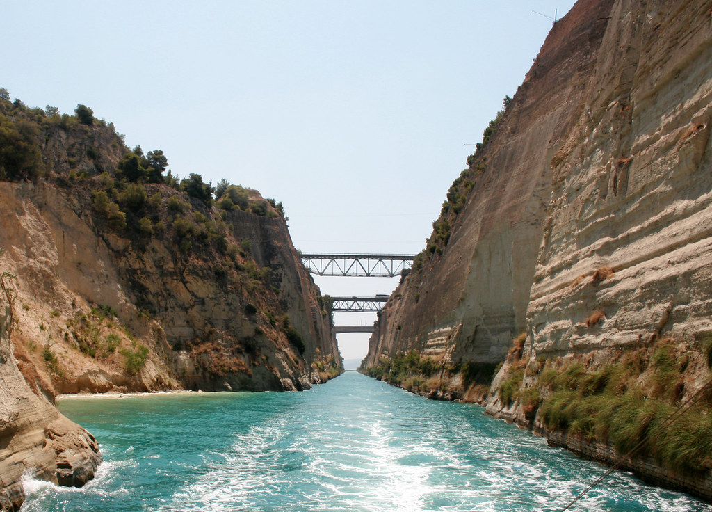Corinth Canal - Connects Gulf of Corinth to the Saronic Gulf