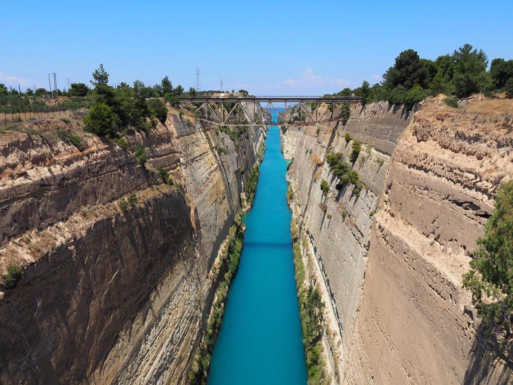 Corinth Canal - Connects Gulf of Corinth to the Saronic Gulf